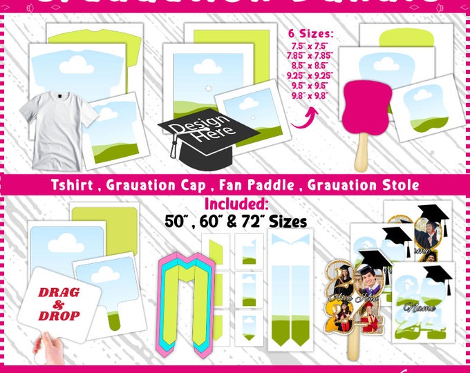 Graduation Template Bundle, Graduation Stole Template, Graduation Cap ...