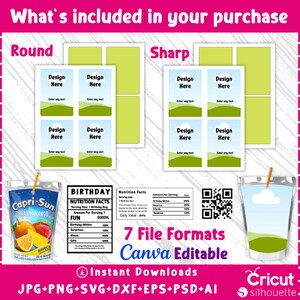 Caprisun Template Svg, Capri Sun Party Favor Mockups Bundle, Juice ...