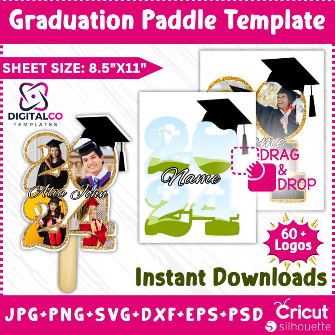Graduation Paddle Fan Template, Graduate Fan Paddle Fram, Grad Fan 2024 ...