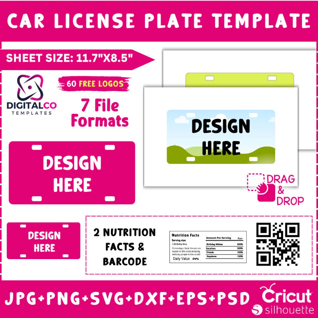 Car License Plate Label Template, License Plate Template, Car License ...