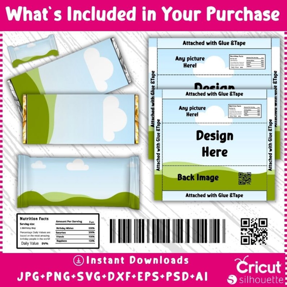 Chocolate Bar Wrapper Template, Chocolate Wrapper Label Template, Candy ...