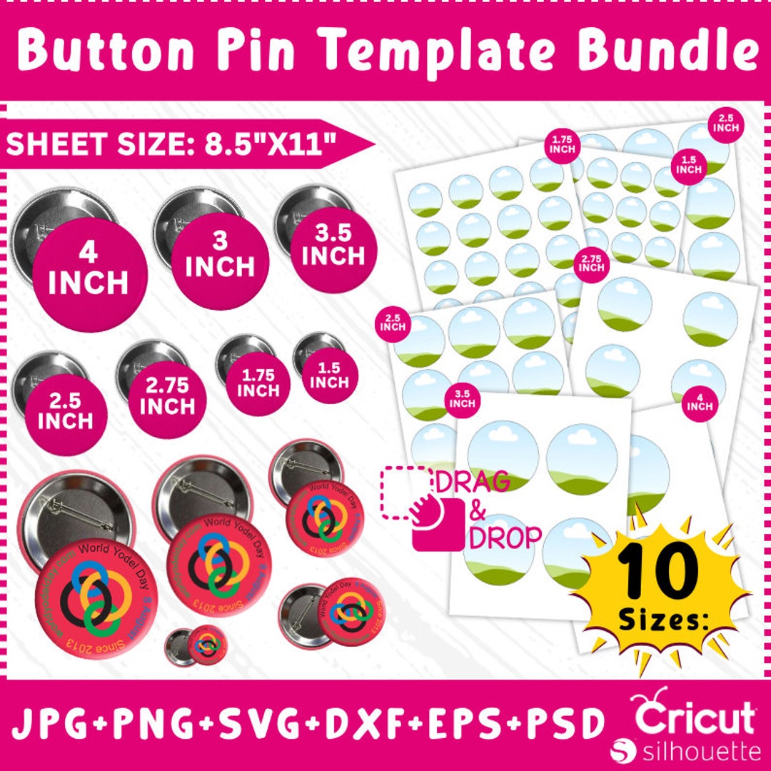 Button Pin Template Bundle, Sublimation Button Pin Templates, Button ... Button Pin Template Bundle, Sublimation Button Pin Templates, Button ...