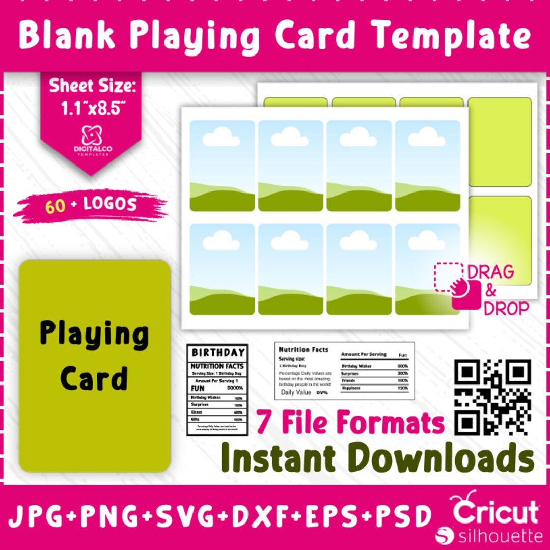 Blank Playing Card Template, Editable Trading Card, Playing Card ...