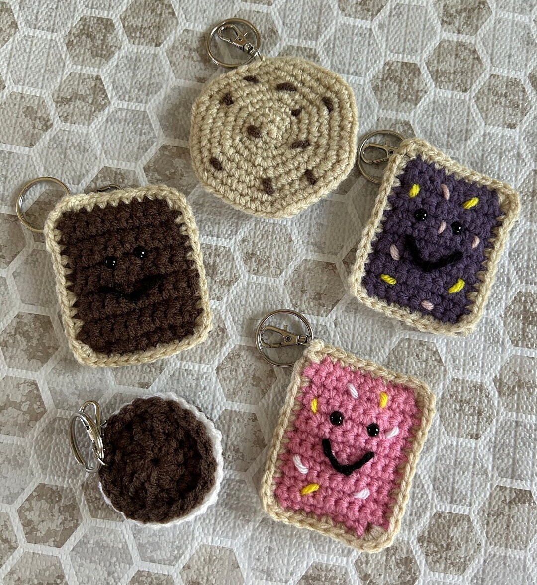 Crocheted Pastry Keychains - Etsy