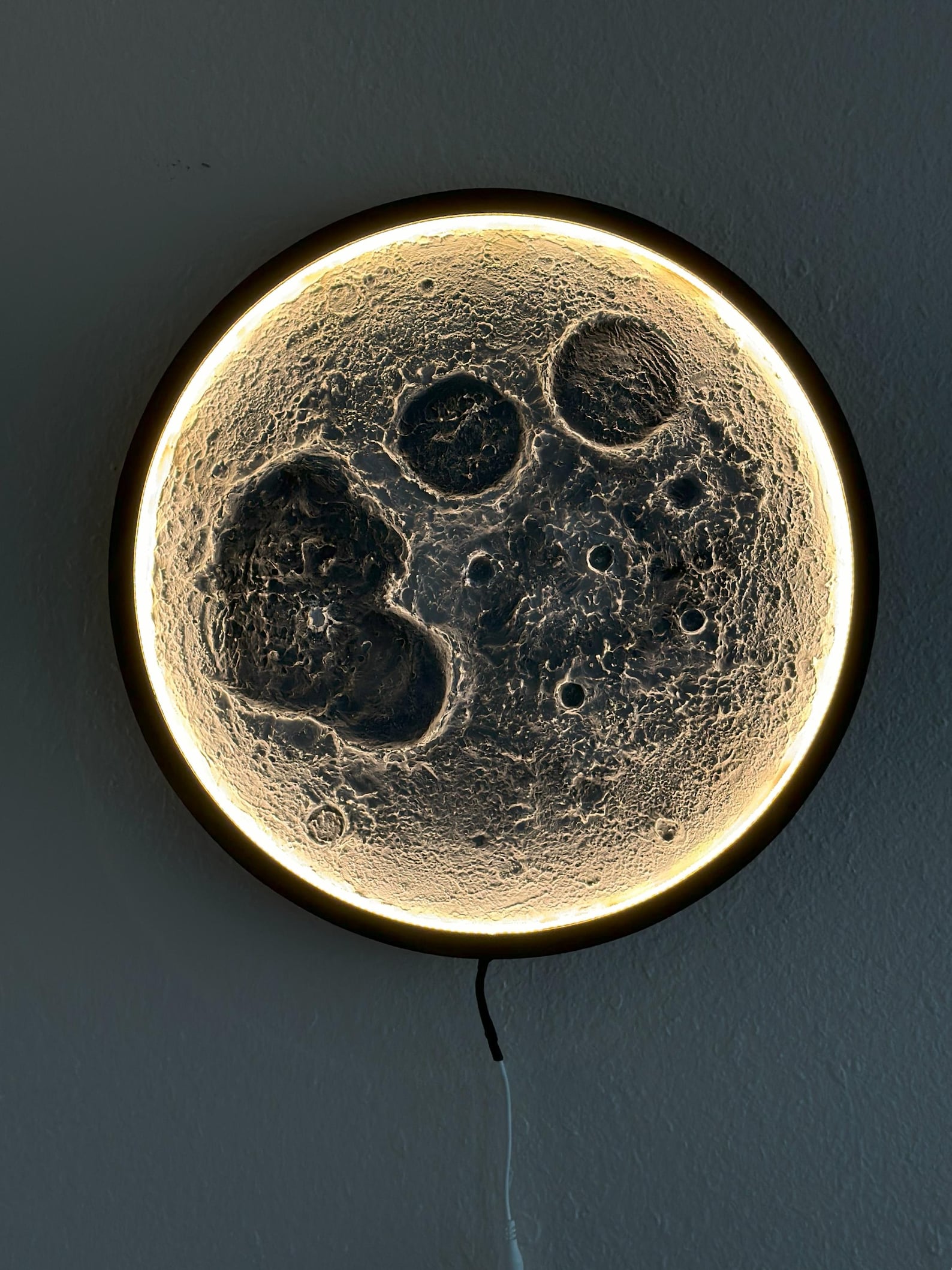 Moon Night Light| Moon Wall Lamp |moon Texture Art | Textured Moon ...