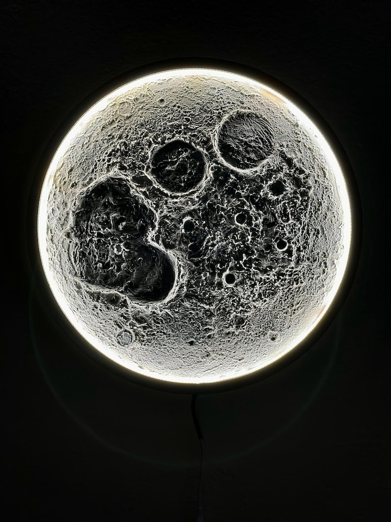 Moon Night Light| Moon Wall Lamp |moon Texture Art | Textured Moon ...