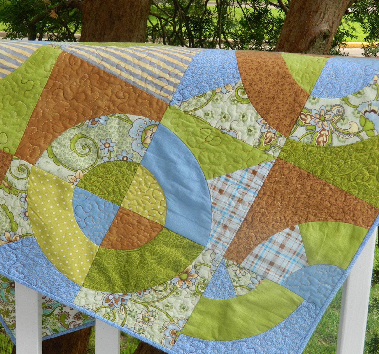 Modern Art Quilt Earth Circles Handmade Quilted Glory Quilt - Etsy