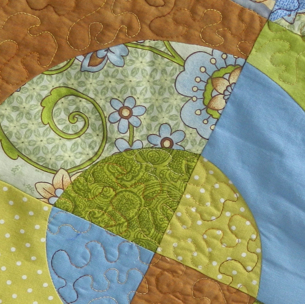 Modern Art Quilt Earth Circles Handmade Quilted Glory Quilt - Etsy