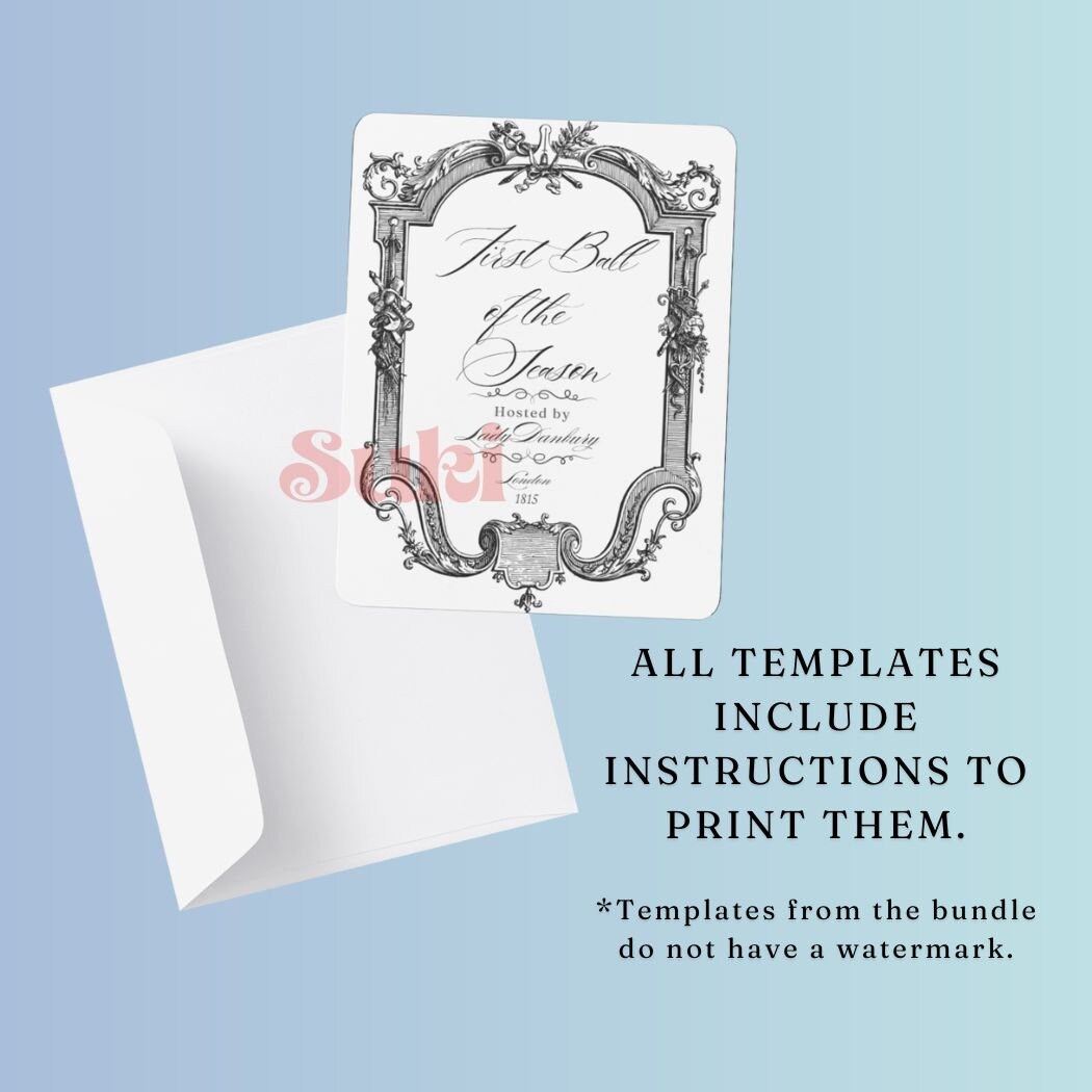 Bridgerton Party Invitation Template: Lady Whistledown Society Papers ...