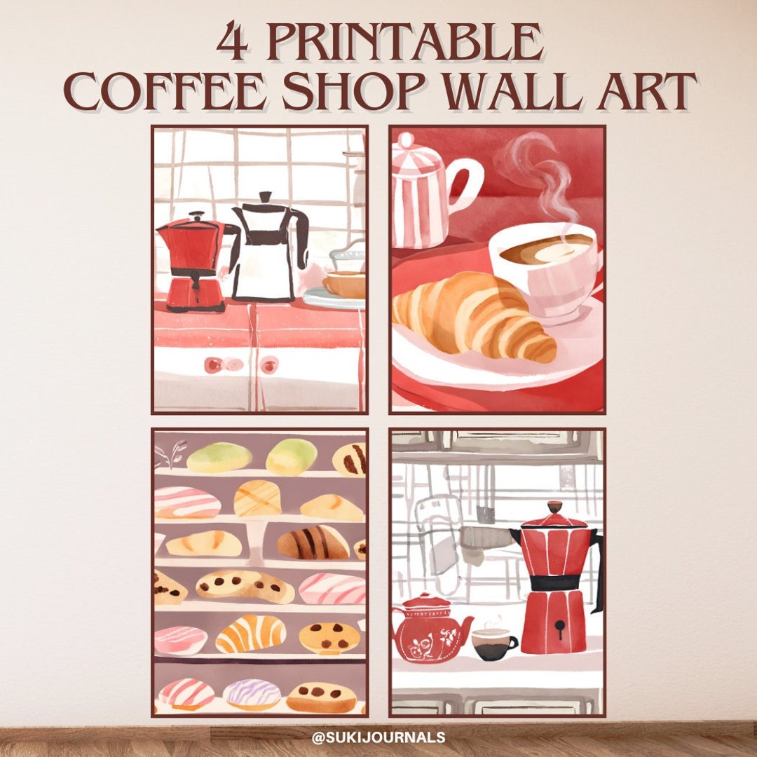 Coffee Shop Printable Wall Art, Cafe Wall Art and Decor, Coffee ...