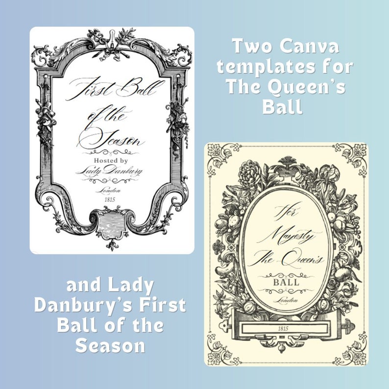 Bridgerton Ball Card Template: Queen's & Lady Danbury's Ball (canva ...