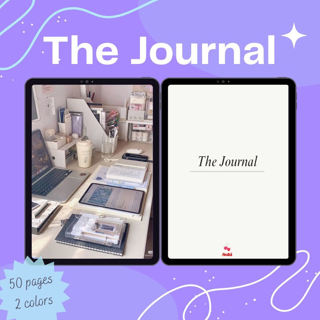 The Journal, Digital Journal, Printable Digital Notebook, Dotted ...