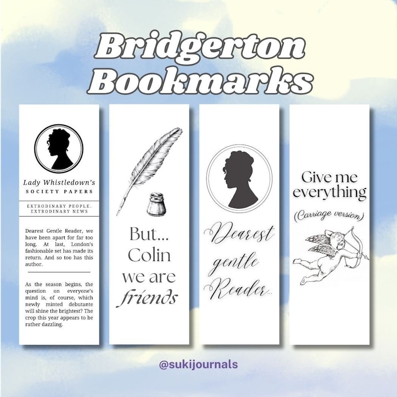 Bridgerton Bookmarks, Bridgerton Quotes, Gifts for Bookworms & Readers ...