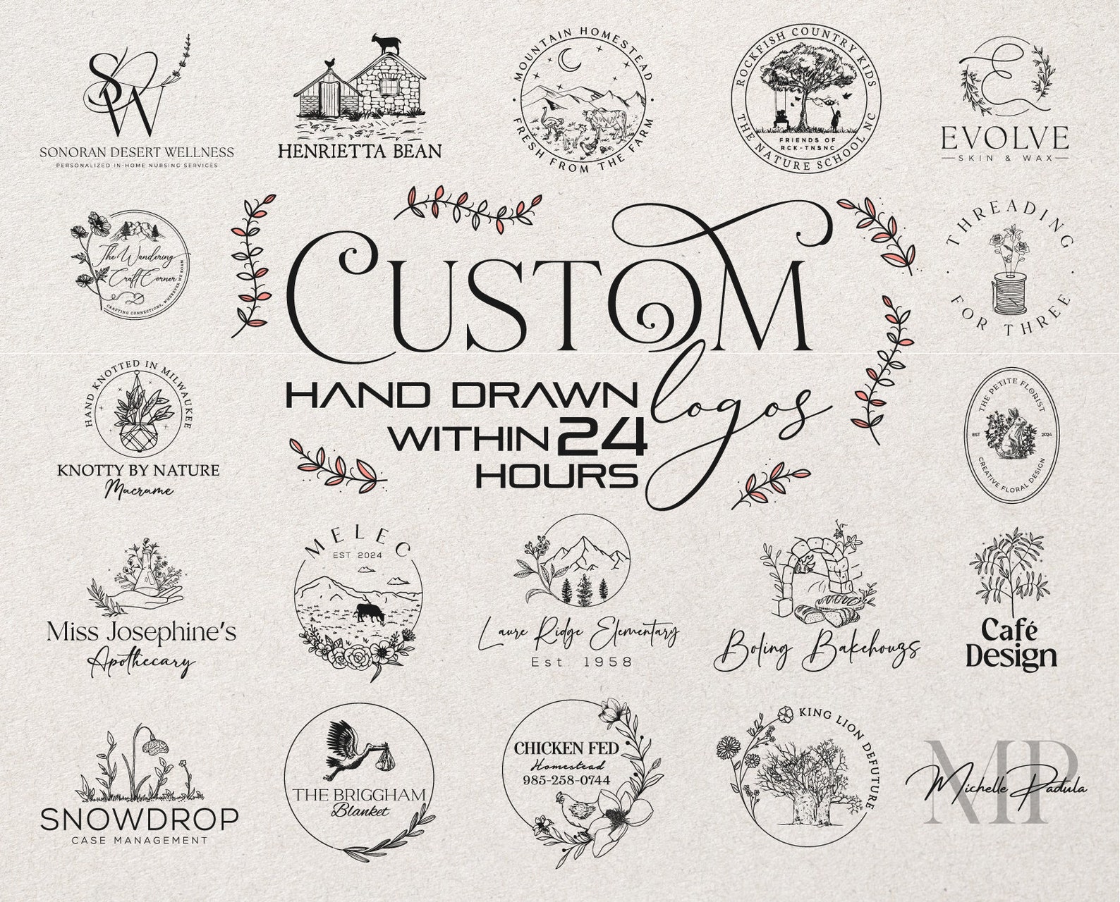 I Will Create Custom Hand Drawn Logo Same Day, Custom Hand Drawn Logo ...
