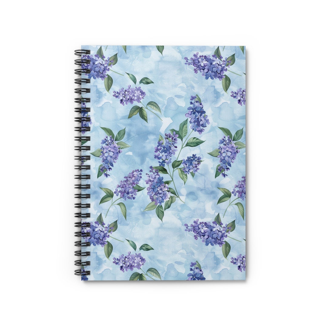 Lilac Spiral Notebook Cute Watercolor Lilac Custom Notebook Journal ...