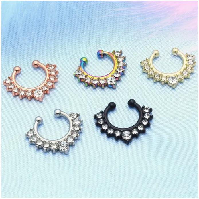 Fake Septum Fake Piercing ohne Loch bohren Helix Verschiedene Farben ...