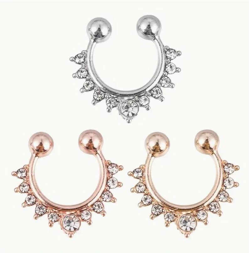 Fake Septum Fake Piercing ohne Loch bohren Helix Verschiedene Farben ...