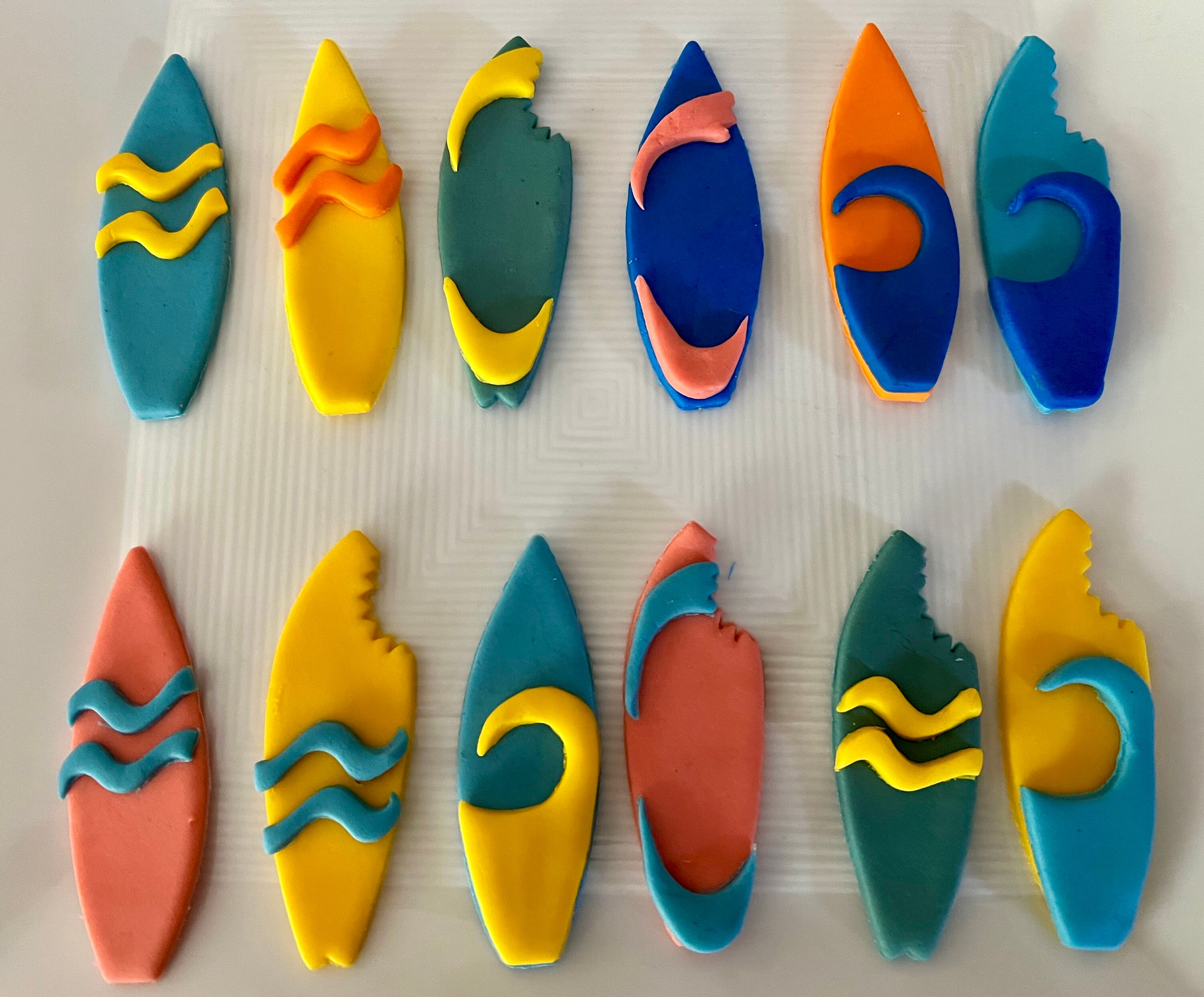 Summer Surfboard Beach Pool Fondant Cupcake Toppers - Etsy