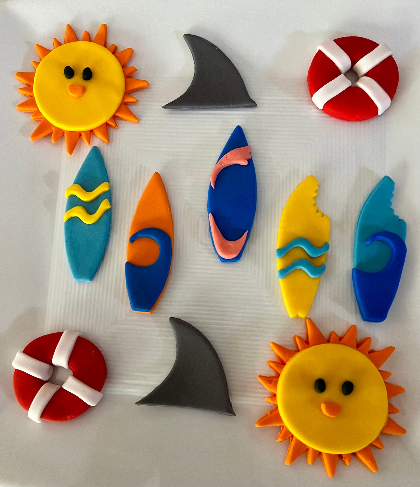 Summer Surfboard Beach Pool Fondant Cupcake Toppers - Etsy