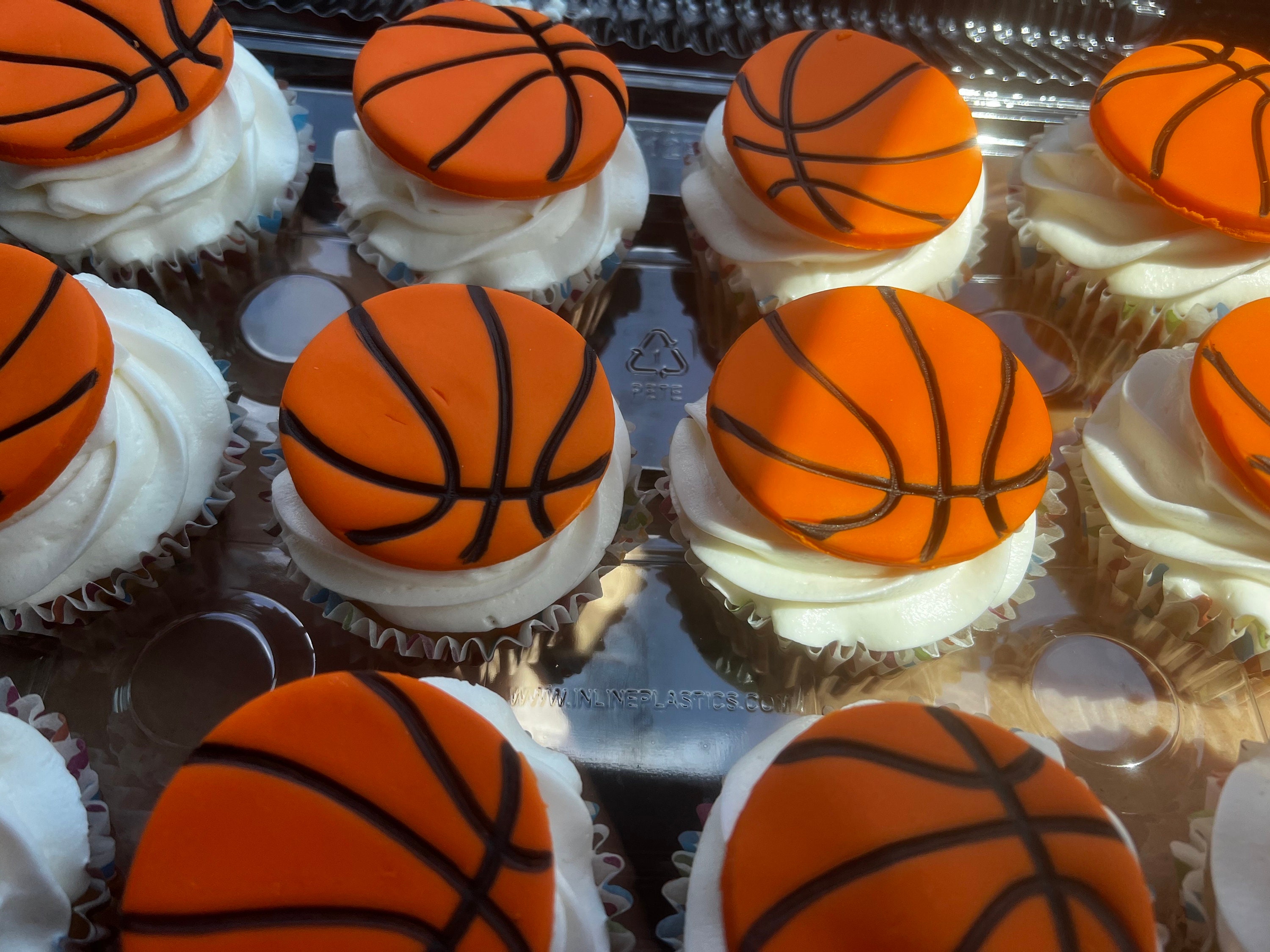 Basketball Edible Fondant Cupcake Toppers - Etsy
