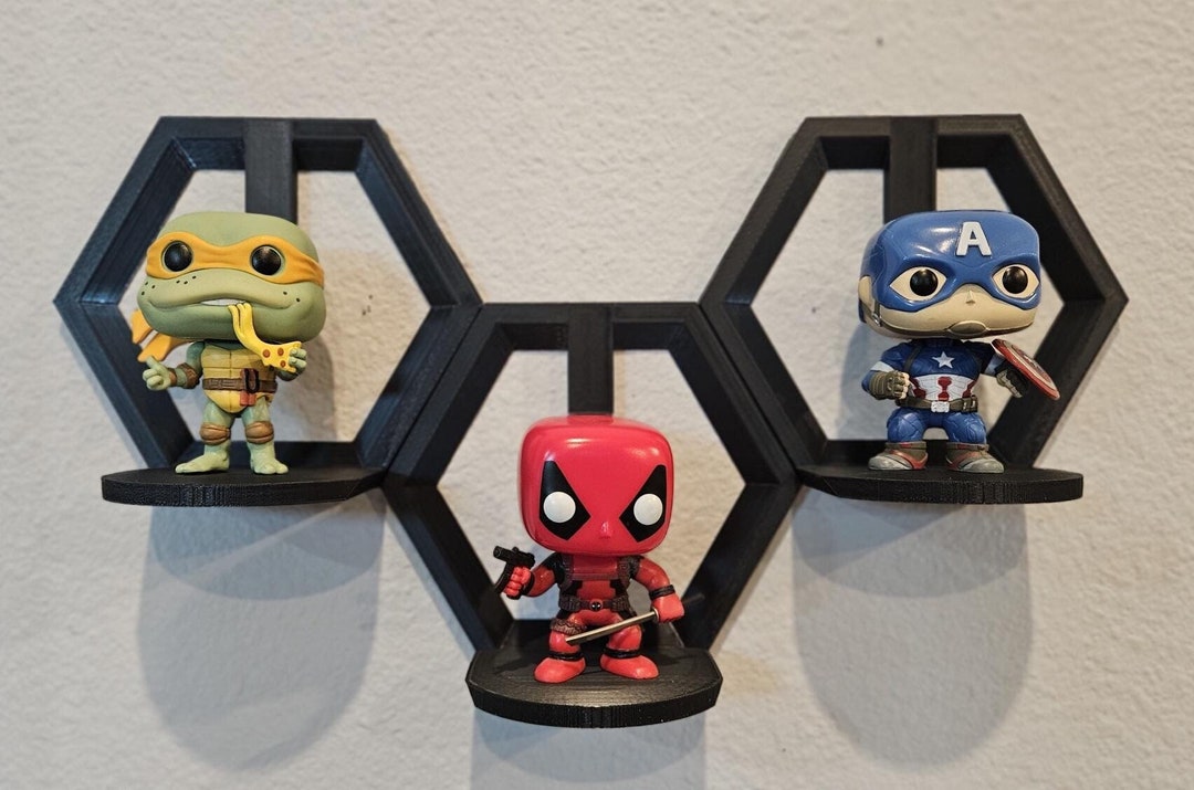 Funko Pop Figure Shelf, Hexagon Wall Shelf, Command Strip or Nail ...