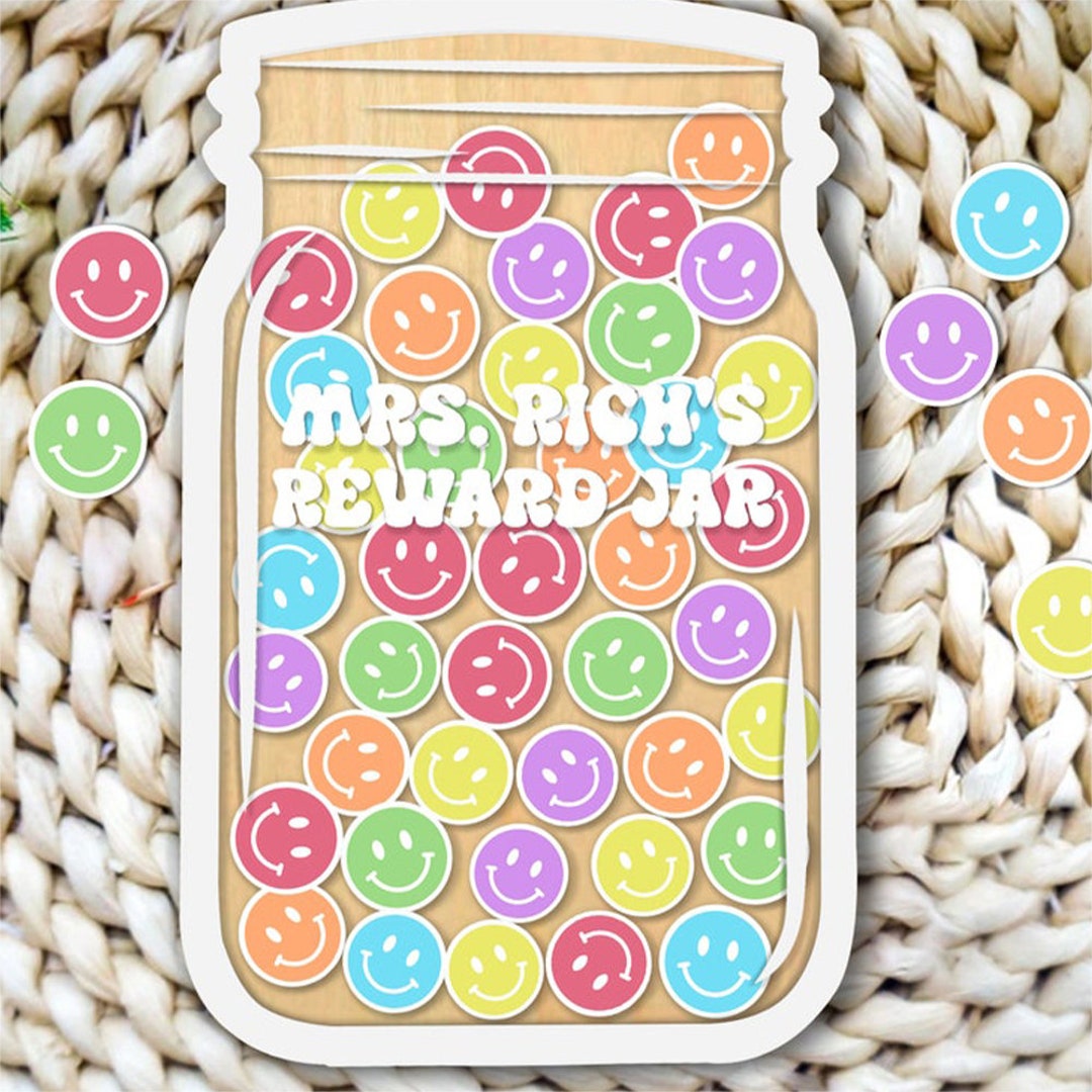 Custom Smiley Face Reward Jar for Classroom, Colorful Classroom ...
