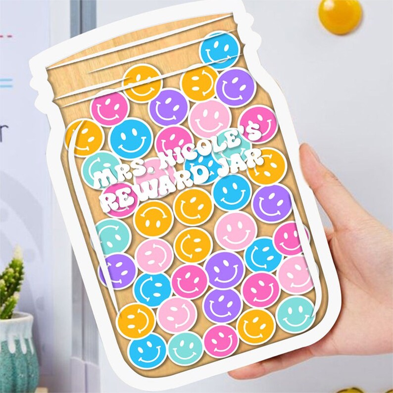 Custom Smiley Face Reward Jar for Classroom, Colorful Classroom ...