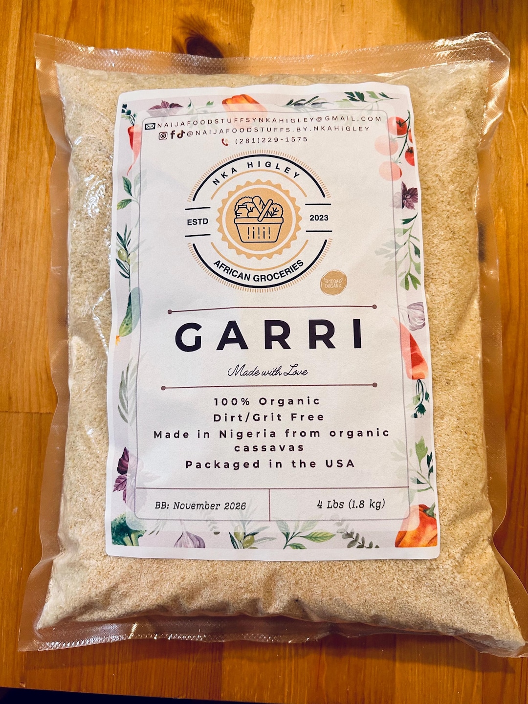 1.36kg Nigerian Garri | Eba/drinking| 3lbs Neat Organic Roasted Cassava ...