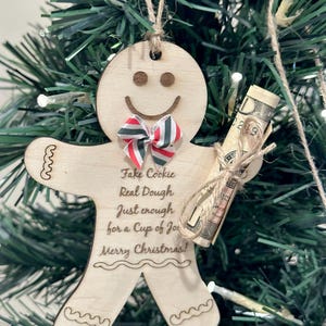 Gingerbread Man Ornament: Holiday Cash Gift, Coffee Lover Gift - Etsy