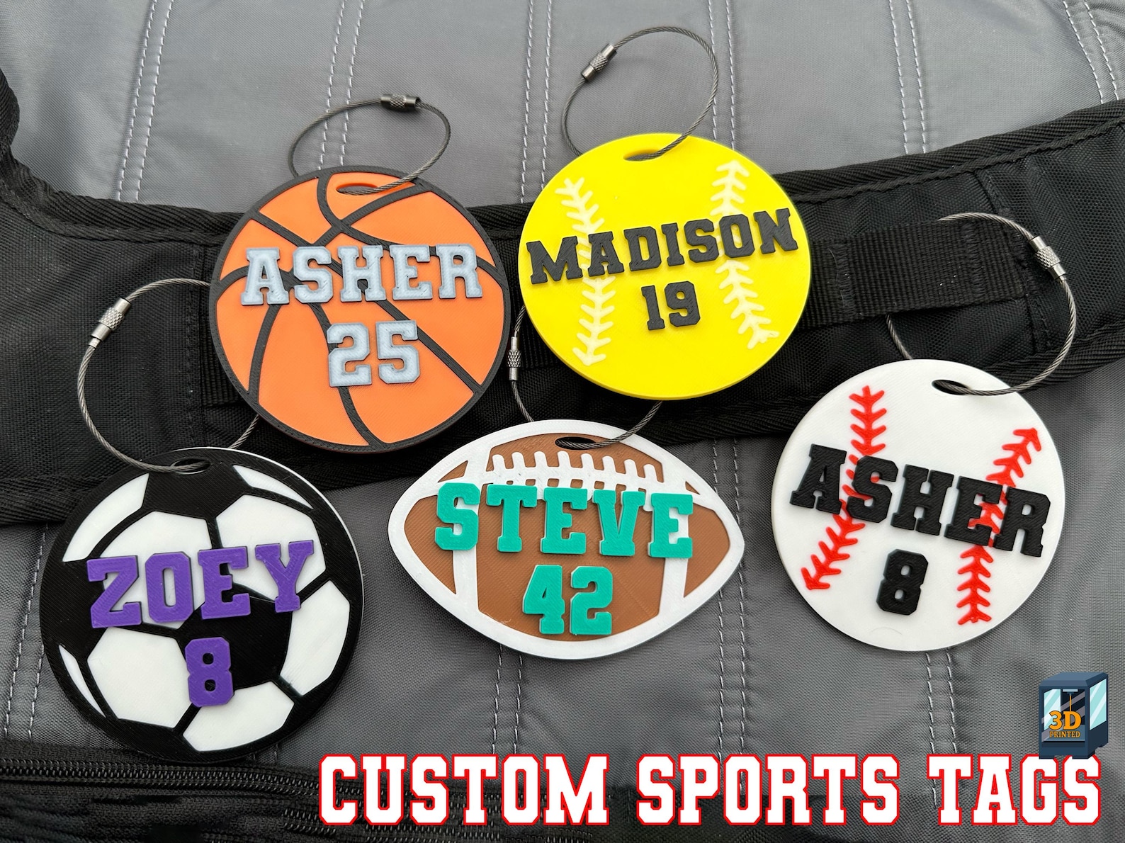 Sports Bag Name Tag | Personalized Sport Keychain | Bag Tag for ...
