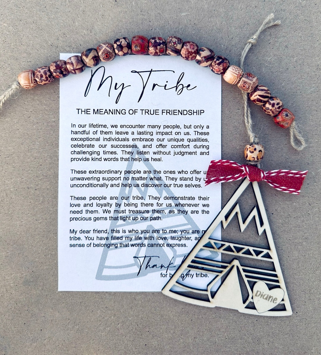 My Tribe the True Meaning of Friendship Ornament With Bow Car Charm ...