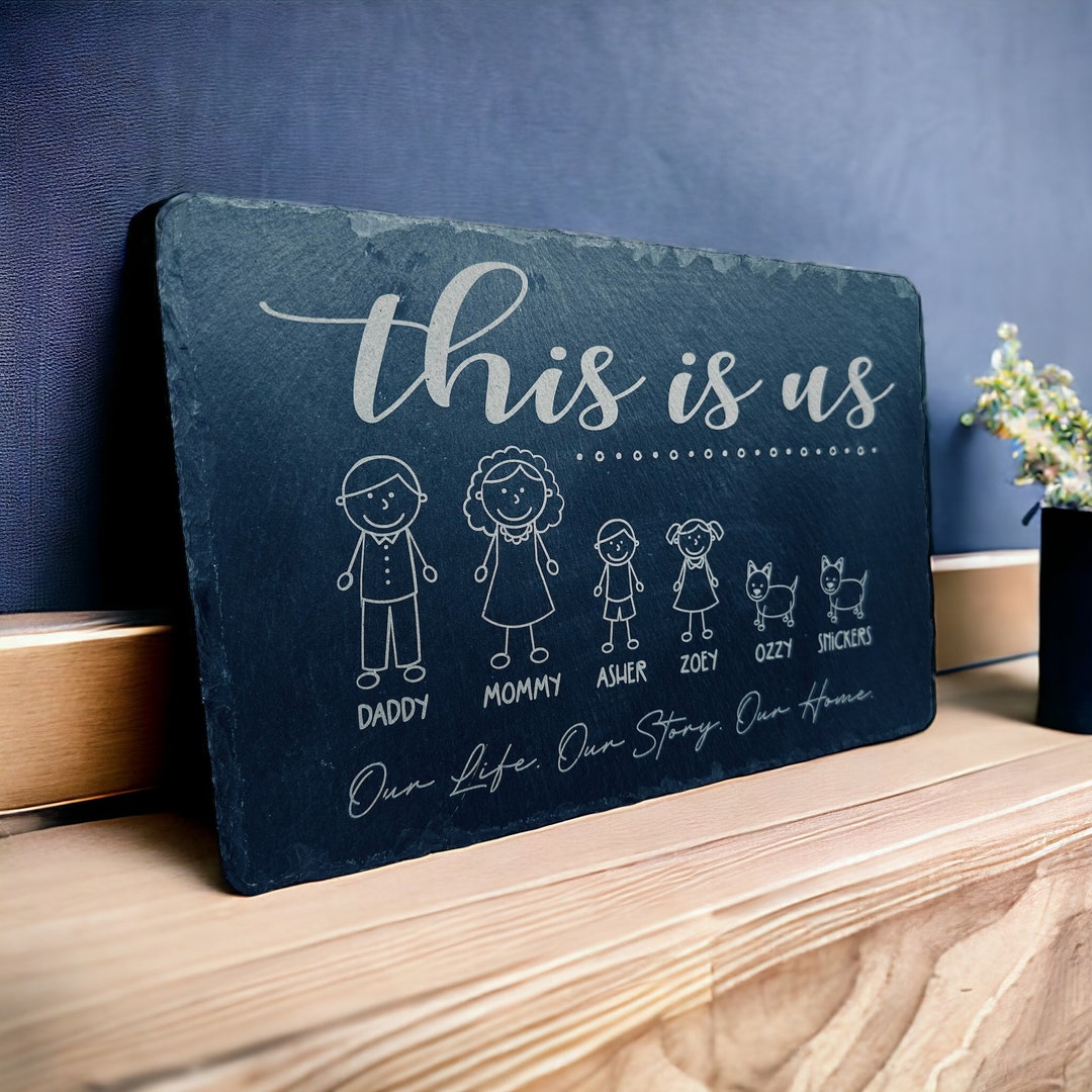 This is Us Family Portrait Board | Laser Engraved | Personalized ...