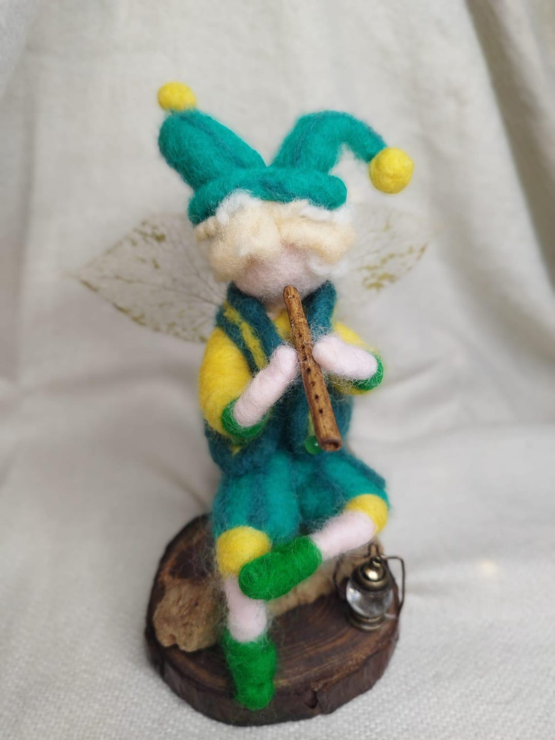 Woodland Fairy Playing the Flute. Waldorf-style Fairy. Elf Playing the ...