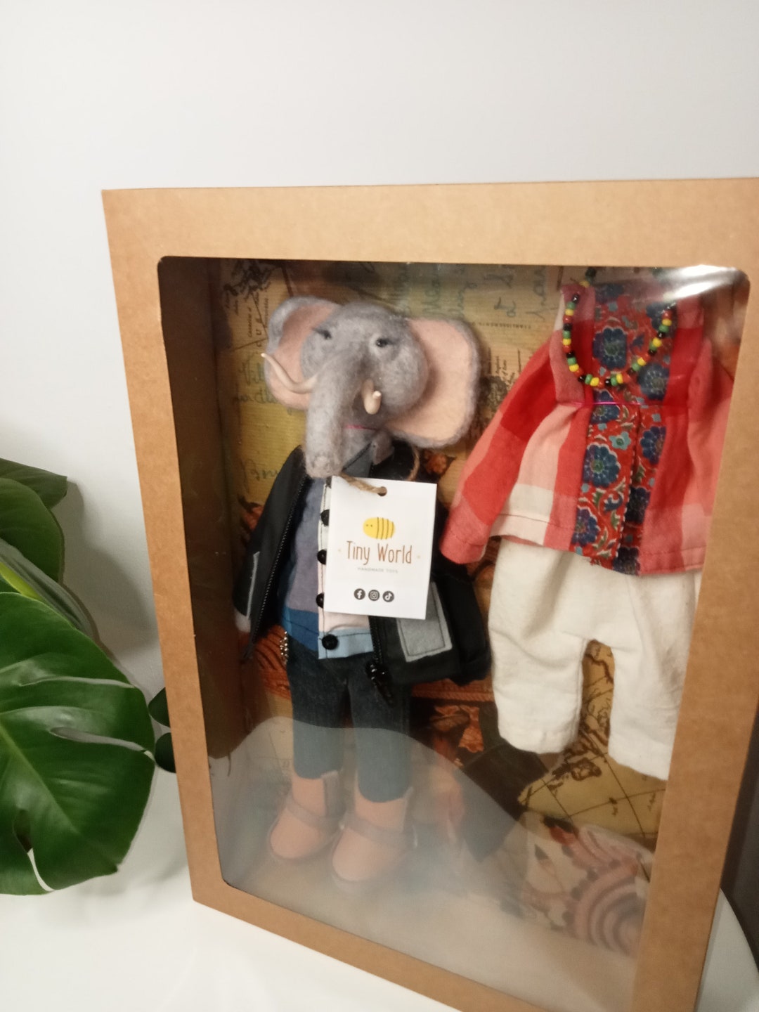 Skater & Yogi Needle Felted Elephant Doll | Punk Wool Elephant With ...