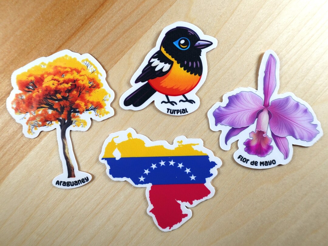 Venezuela Sticker Set of Natural Symbols | Araguaney (tree), Turpial ...