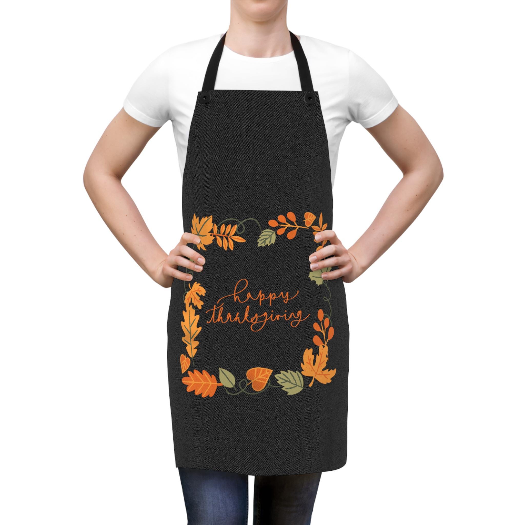 Charming Happy Thanksgiving Apron | Rustic Autumn Cooking Apron With ...