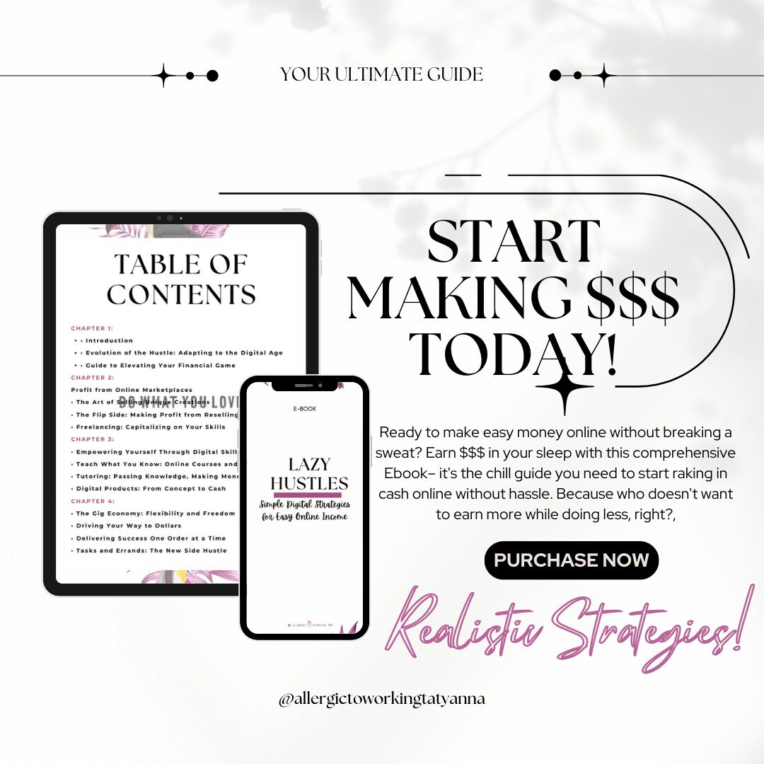 Passive Income Ebook Digital Hustle Strategies Guide - Etsy