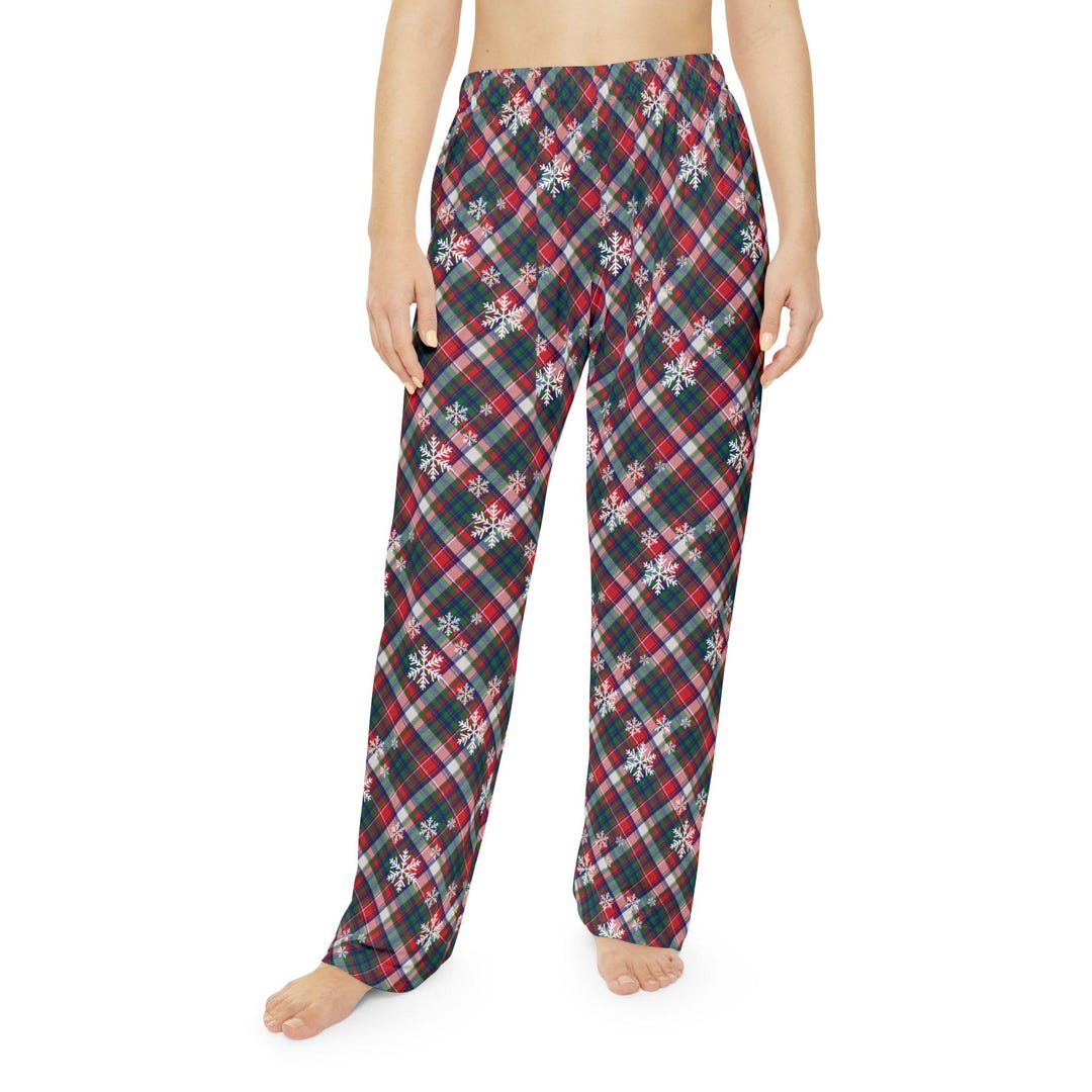 Plaid Snowflake Women's Pajama Pants - Cozy Christmas Lounge Pants ...