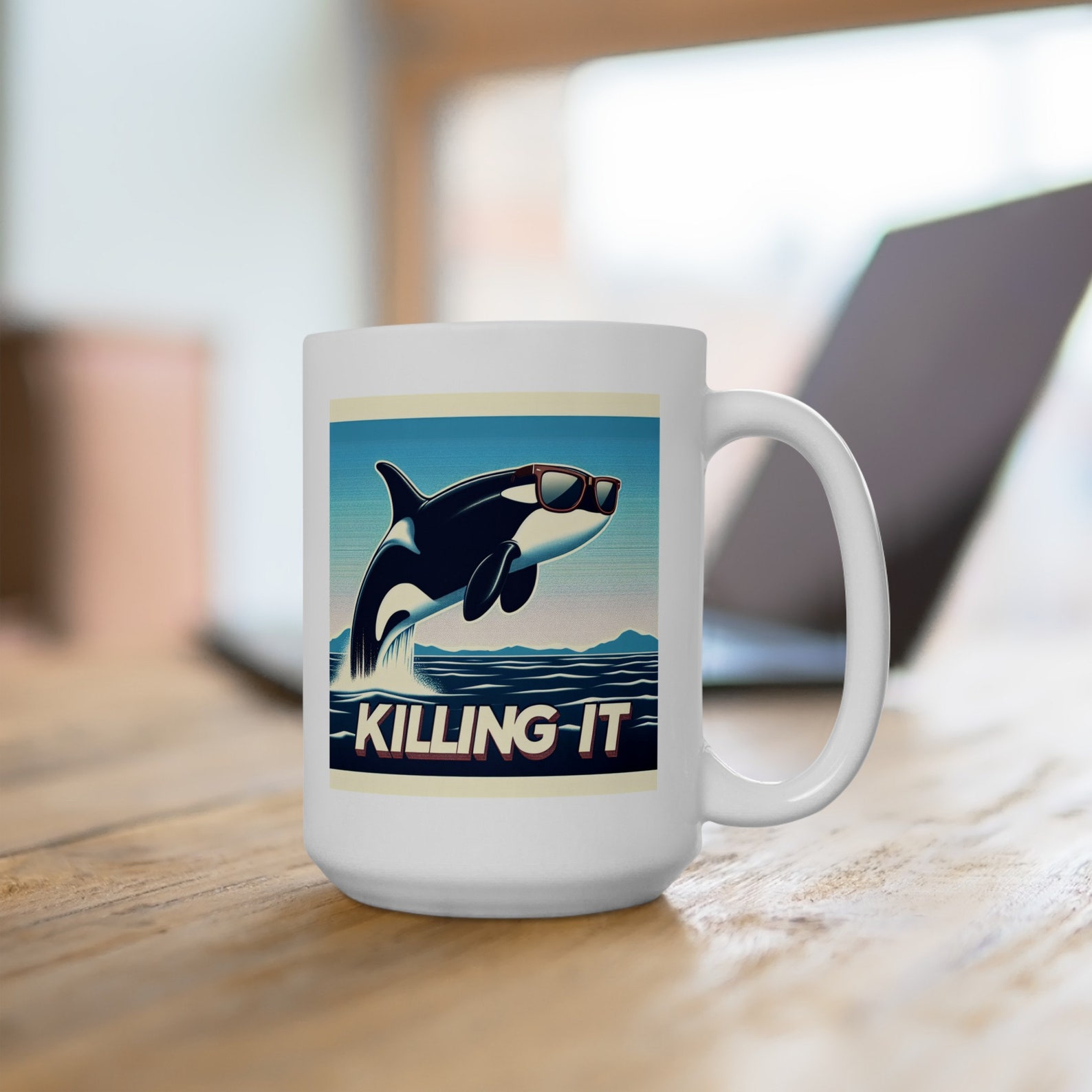 Orca Killer Whale Funny Killing It Ceramic Mug, (11oz, 15oz) - Etsy