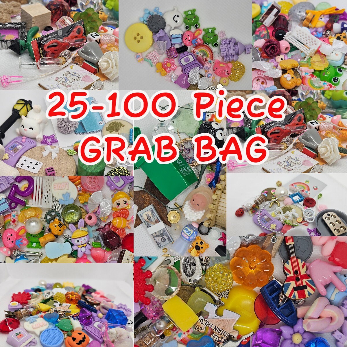 25-75 Random Tiny Trinkets, Doodads, Objects, Buttons, Beads ...