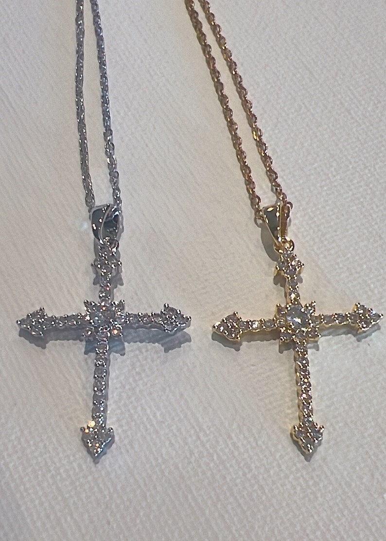 Gold & Silver Cross Necklaces for Communion, Religious Jewelry, Baptism ...