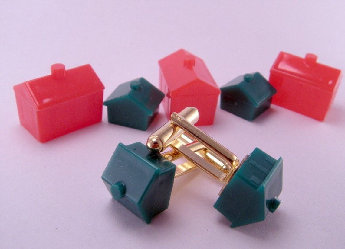 Monopoly Hotel Token Kitsch Cufflinks Cuff Links DORK NERD GEEK - Etsy