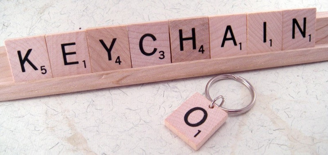 YOU CHOOSE LETTER Wood Scrabble Tile Keychain Key Chain - Etsy