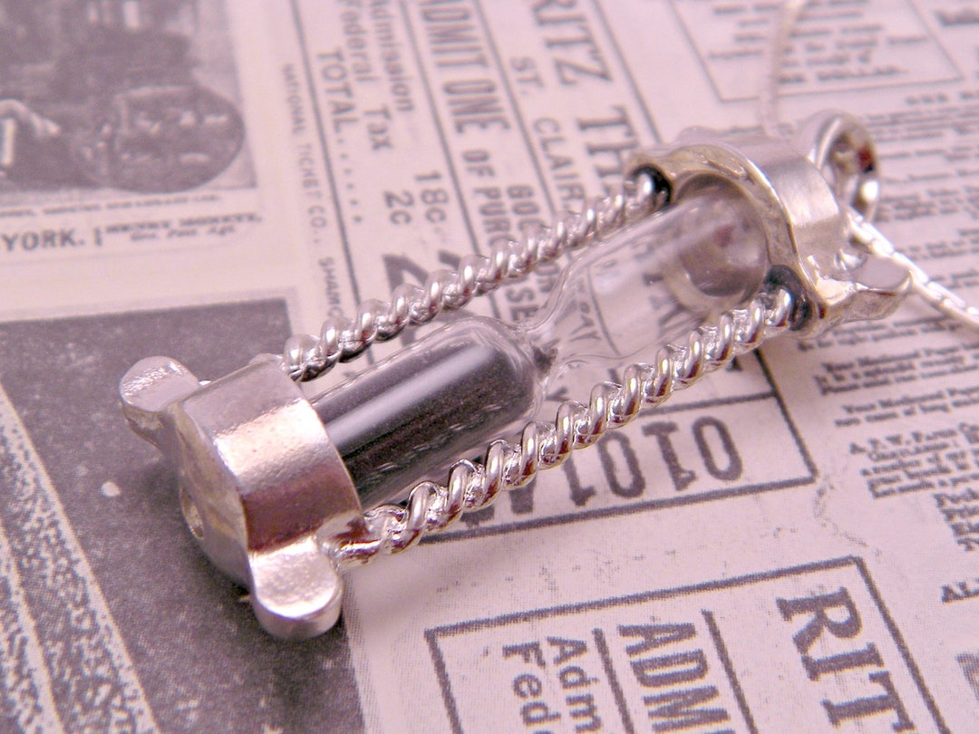 Mr. Sandman Sand Timer Hour Glass Necklace Pendant on 16 Inch Chain - Etsy