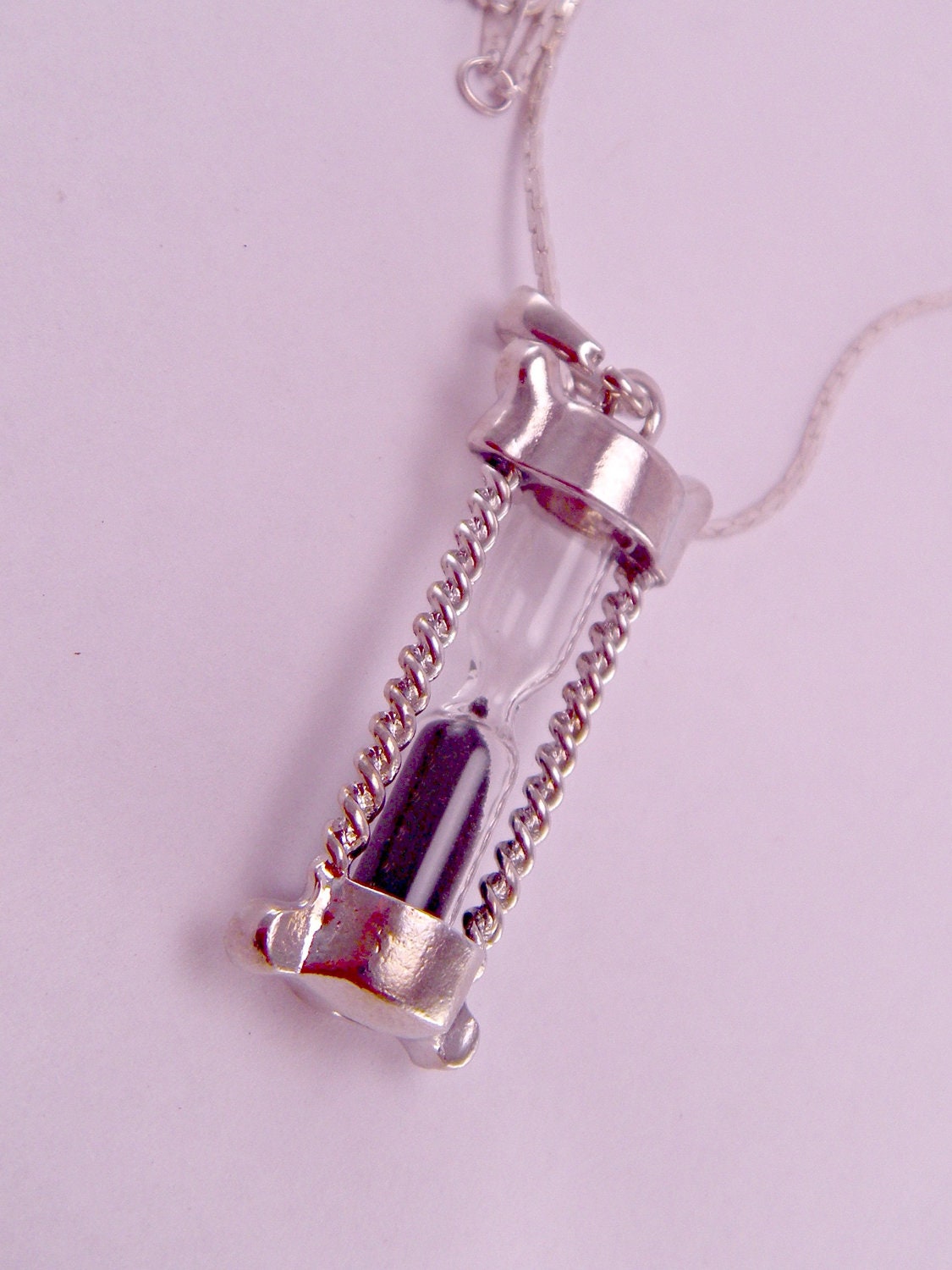 Mr. Sandman Sand Timer Hour Glass Necklace Pendant on 16 Inch Chain - Etsy