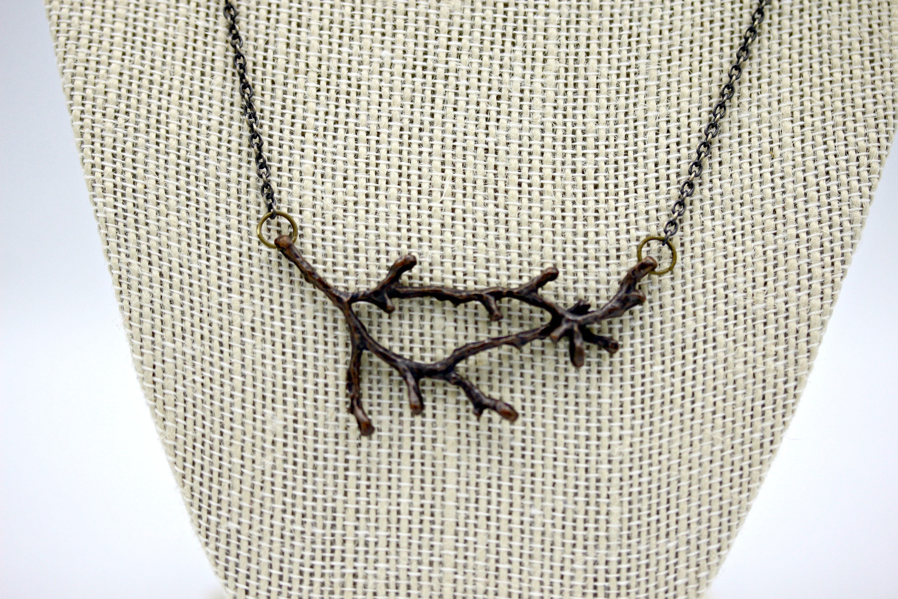 Brass Tree Branch Necklace Pendant on 16 Inch Brass Chain - Etsy
