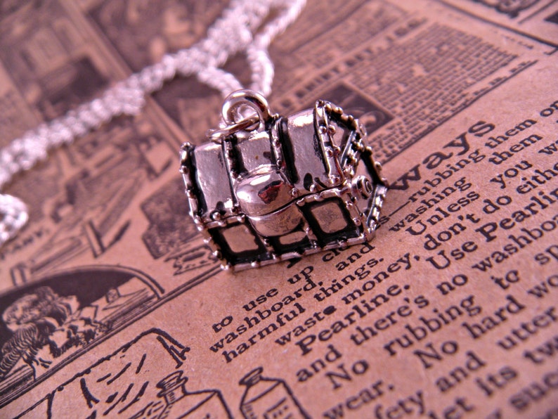Mini Silver Treasure Chest Box Charm Necklace on 16 Inch Chain - Etsy