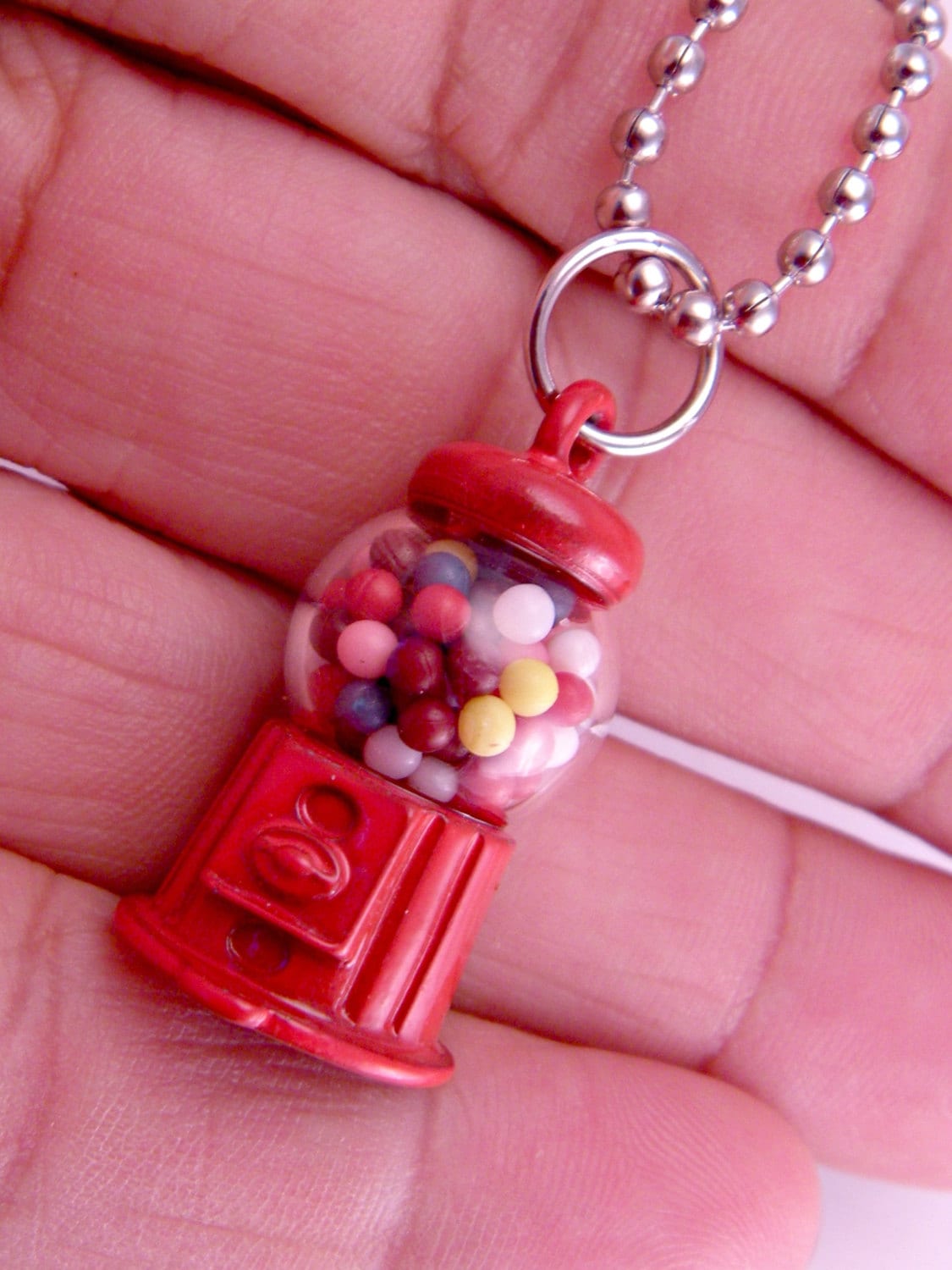 Itty Bitty Gumball Machine Necklace With 16 Inch Ballchain Kawaii ...