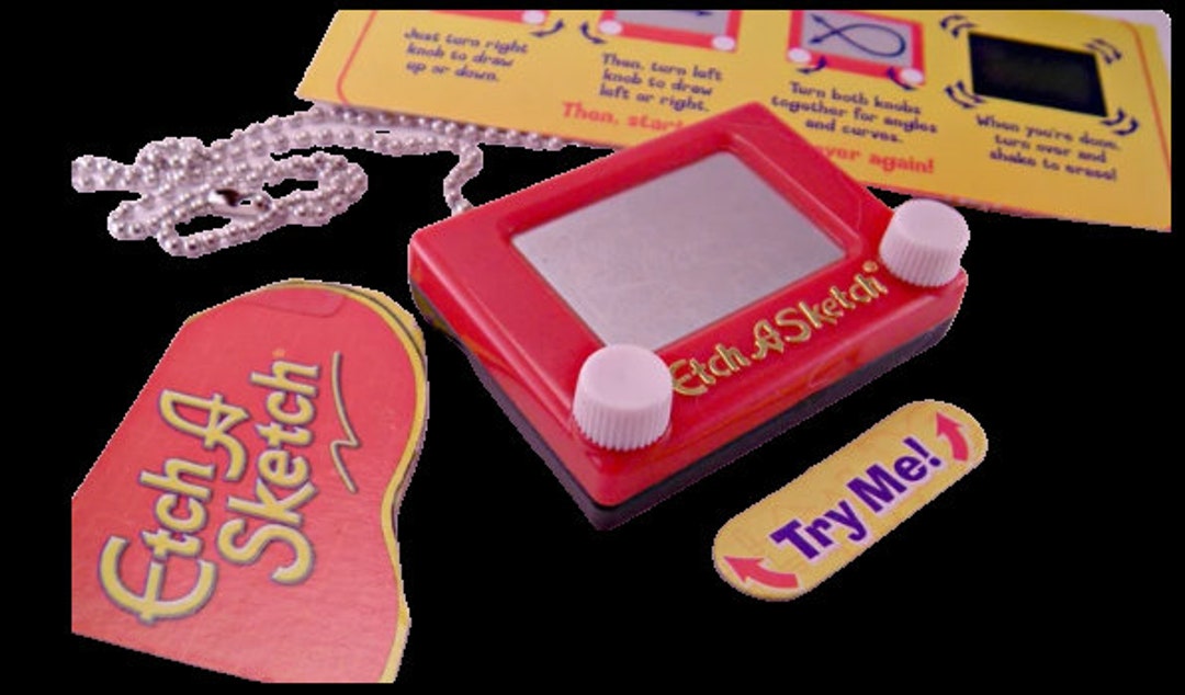 Red Mini Etch a Sketch Necklace on 16 Inch Ball Chain - Etsy