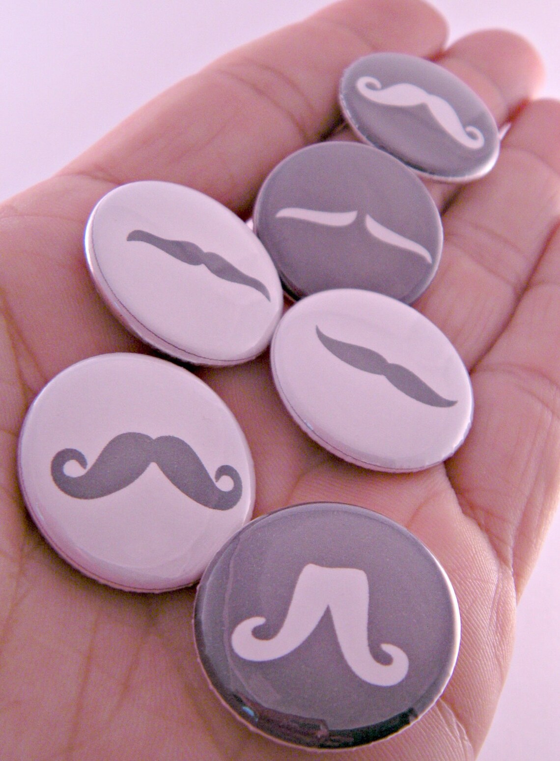 Mustache Moustache Madness Kitsch 1 Inch Button Pins Pinbacks - Etsy